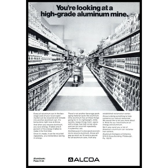 Alcoa | Art | 973 Alcoa Aluminum Pass It On Recycling Vintage Print Ad ...